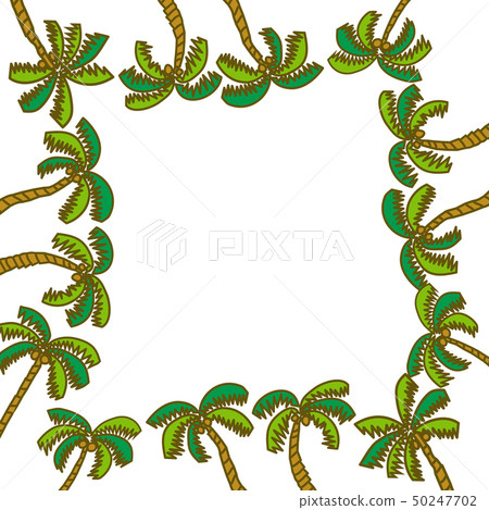 coconut tree Frame Empty Template Vector - Stock Illustration [50247702 ...