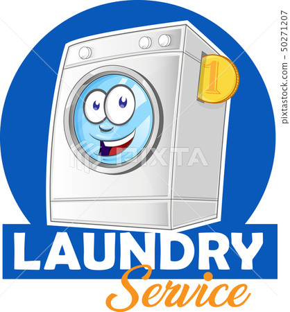 laundry logo cartoon for your business isolated - Stock Illustration ...