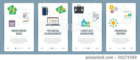 Internet banner set of contract signature, - Stock Illustration ...