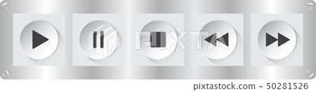 white, black music control buttons with screws - Stock Illustration ...