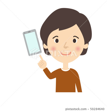 Woman: Mother pointing hand Check pose... - Stock Illustration ...