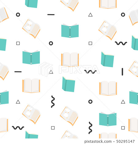 open books vector seamless pattern - Stock Illustration [50295147] - PIXTA