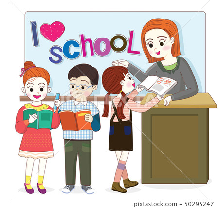 Homework check and praise in elementary school... - Stock Illustration ...