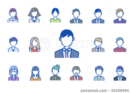 People upper body front face without expression... - Stock Illustration ...