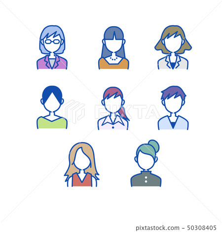 Female upper body front face without expression... - Stock Illustration ...