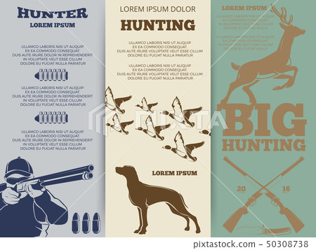 Hunting brochure flyers template design - Stock Illustration [50308738 ...