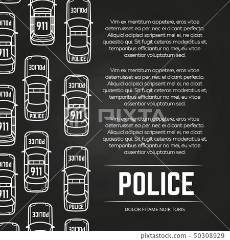 Chalkboard police poster with cars design - Stock Illustration ...