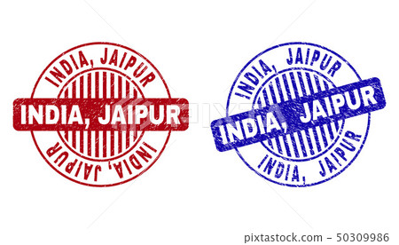 Grunge INDIA, JAIPUR Textured Round Watermarks - Stock Illustration ...