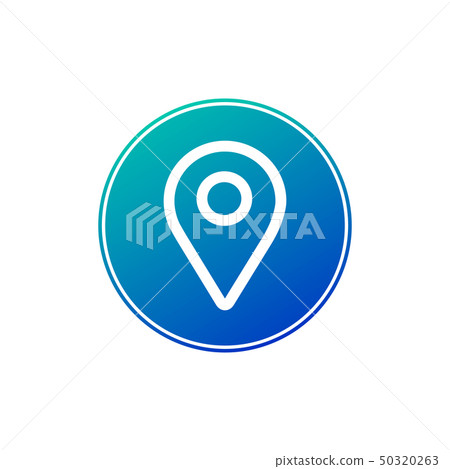 Map pointer in circle, location pin. Navigation - Stock Illustration ...