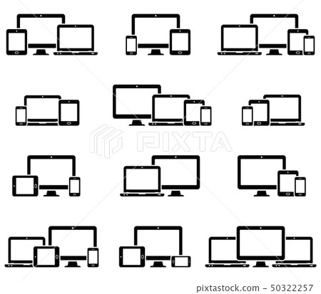 Responsive devices web design icons set - Stock Illustration [50322257 ...