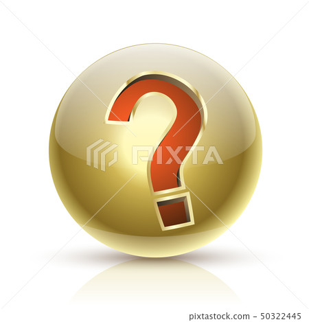 FAQ Golden ball sign. Question icon - Stock Illustration [50322445] - PIXTA