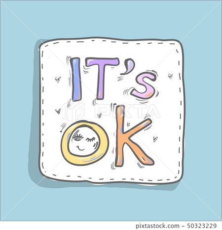 Vector colorful patch badge word It s Ok - Stock Illustration [50323229 ...
