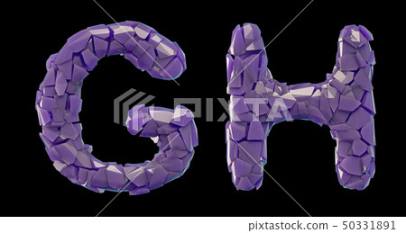 Letter set G, H made of 3d render plastic... - Stock Illustration ...