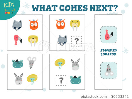 What comes next game for preschool children vector - Stock Illustration ...