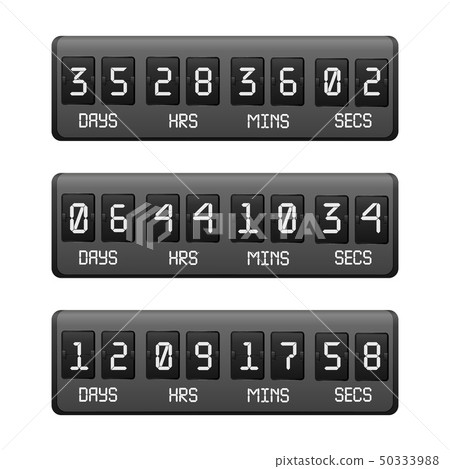 Realistic Detailed 3d Black Countdown Timer on... - Stock Illustration ...