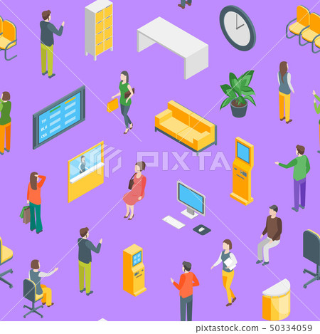 Bank Office Seamless Pattern Background... - Stock Illustration ...
