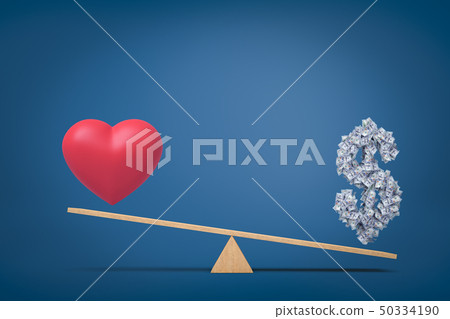 3d rendering of heart love symbol and money... - Stock Illustration ...