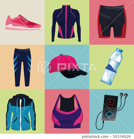 Set of sport wear collection - Stock Illustration [50334826] - PIXTA