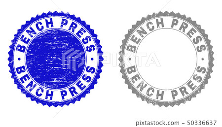 Textured BENCH PRESS Scratched Stamps - Stock Illustration [50336637 ...