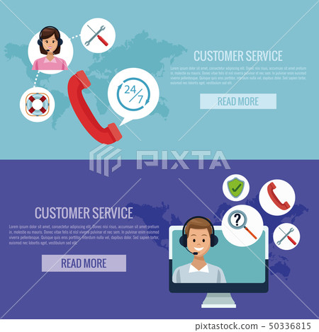 Customer service infographic - Stock Illustration [50336815] - PIXTA
