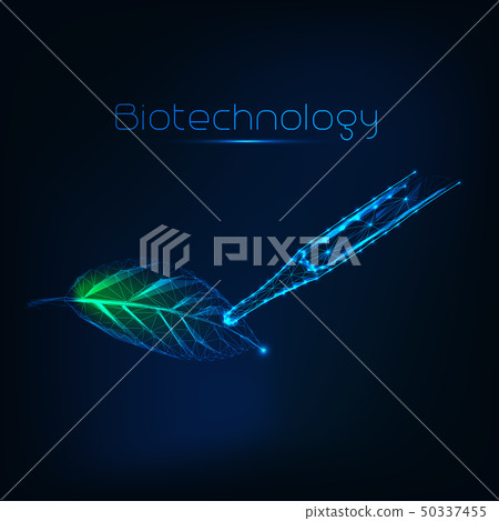 Futuristic biotechnology concept with glow low... - Stock Illustration ...