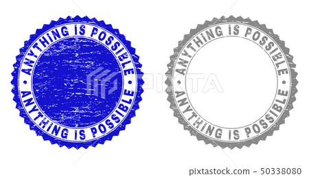 Textured ANYTHING IS POSSIBLE Scratched Stamps - Stock Illustration ...