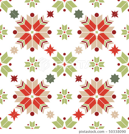 Vector seamless pattern of geometric snowflakes. - Stock Illustration ...