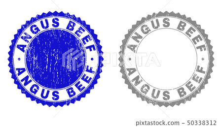 Textured ANGUS BEEF Scratched Watermarks - Stock Illustration [50338312 ...