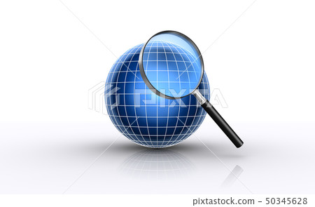 Magnifying glass and sphere - Stock Illustration [50345628] - PIXTA