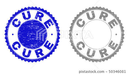Grunge CURE Scratched Stamps - Stock Illustration [50346081] - PIXTA