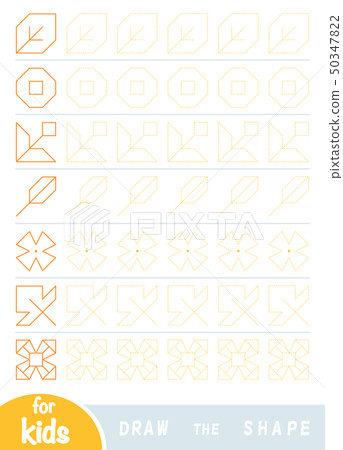 Draw the shapes, education game for children-插圖素材 [50347822] - PIXTA圖庫