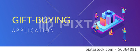 Mobile store app isometric 3D banner header. - Stock Illustration ...