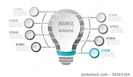 Gray infographic with business icons. Vector - Stock Illustration ...