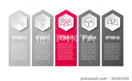Concept of a gray infographic with business icons. - Stock Illustration ...