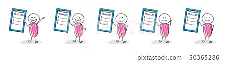 Funny stickman with empty to do list. Vector - Stock Illustration ...