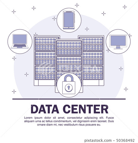 Data center poster with informaton - Stock Illustration [50368492] - PIXTA
