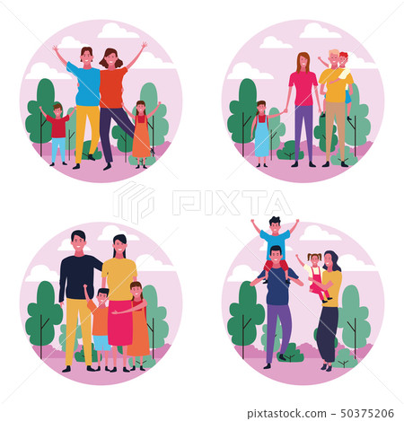 set of family group avatar - Stock Illustration [50375206] - PIXTA