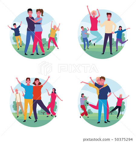 set of dancing people avatar - Stock Illustration [50375294] - PIXTA