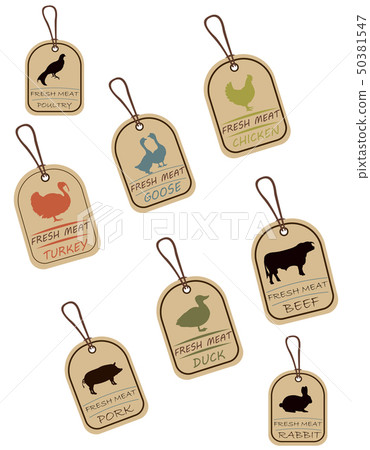 Price list for meat Set of sale tags, meat labels - Stock Illustration ...