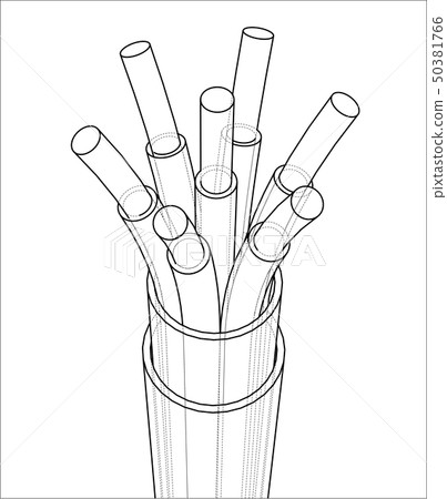 Seven-wire cable. Wire frame. Vector - Stock Illustration [50381766 ...