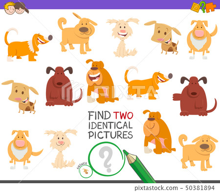 find two identical dogs task for kids - Stock Illustration [50381894 ...