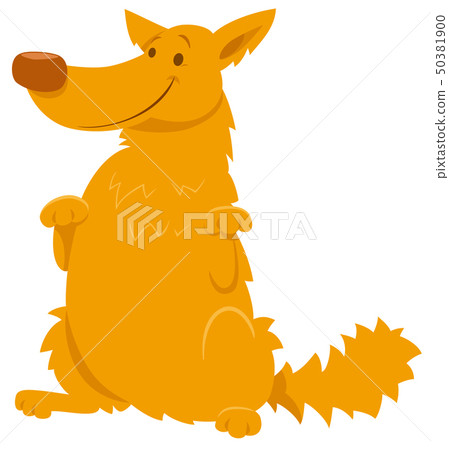 funny yellow shaggy dog cartoon character - Stock Illustration ...