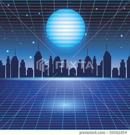 digital cityscape background - Stock Illustration [50382854] - PIXTA