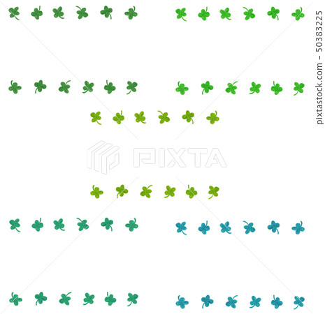Hand drawn frame line leaf four leaves set - Stock Illustration ...