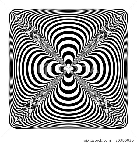 Op art geometric design element. Square 3D shape. - Stock Illustration ...