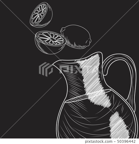 Lemonade jar drawing - Stock Illustration [50396442] - PIXTA