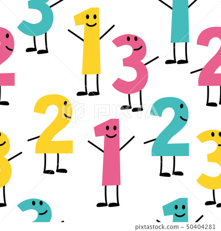 Seamless Pattern Number Characters - Stock Illustration [50404281] - PIXTA