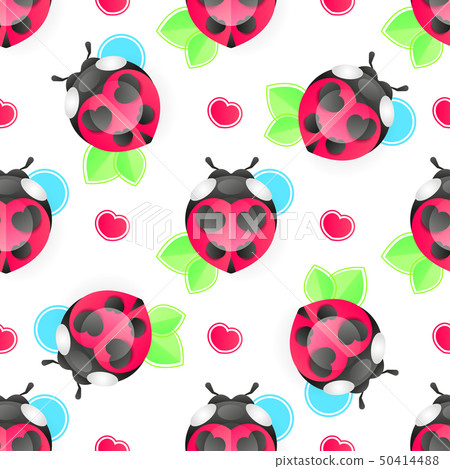 Seamless background with ladybug. Simple pattern. - Stock Illustration ...