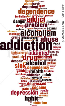 Addiction word cloud - Stock Illustration [50414895] - PIXTA