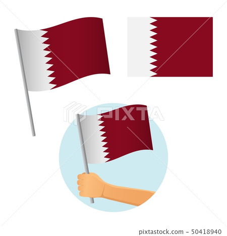 Qatar flag in hand - Stock Illustration [50418940] - PIXTA